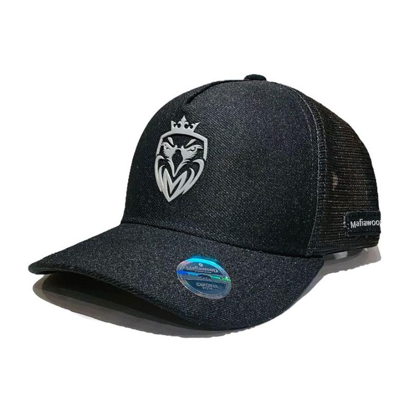 Boné MW Preto com Águia Cinza Lantel - MafiawooD Exclusive Wear - Boné ...