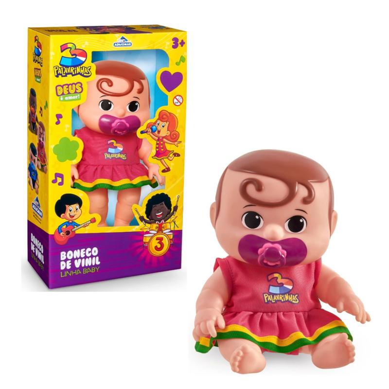 Boneca 3 palavrinhas sarah bebe 26 cm vinil deus é amor - Adijomar ...