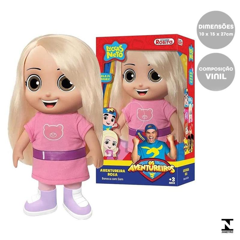Boneca Aventureira Rosa 27cm Jessica Neto C/14 Falas Rosita - Bonecas ...