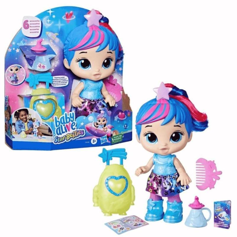 Boneca Baby Alive Star Besties Cabelo Azul 3+ F7359 Hasbro - Boneca ...