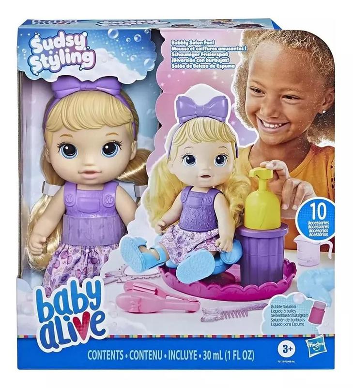 Boneca Baby Alive Sudsy Styling Salão De Beleza Loira F5112 - Hasbro ...