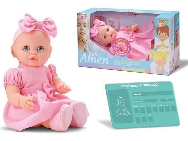 Boneca Baby Amém Menina Bebê C/ Som Reza O Pai Nosso - Bee Toys ...