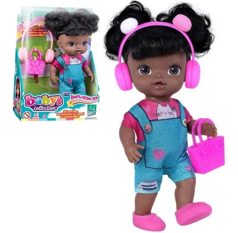 Boneca Baby Collection Influencer Bebê Negra- Supertoys - Samba Toys ...