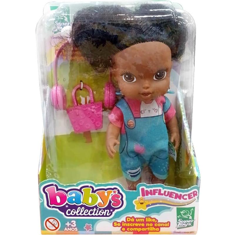 Boneca babys collection influencer negra 27cm super toys - Bonecas ...