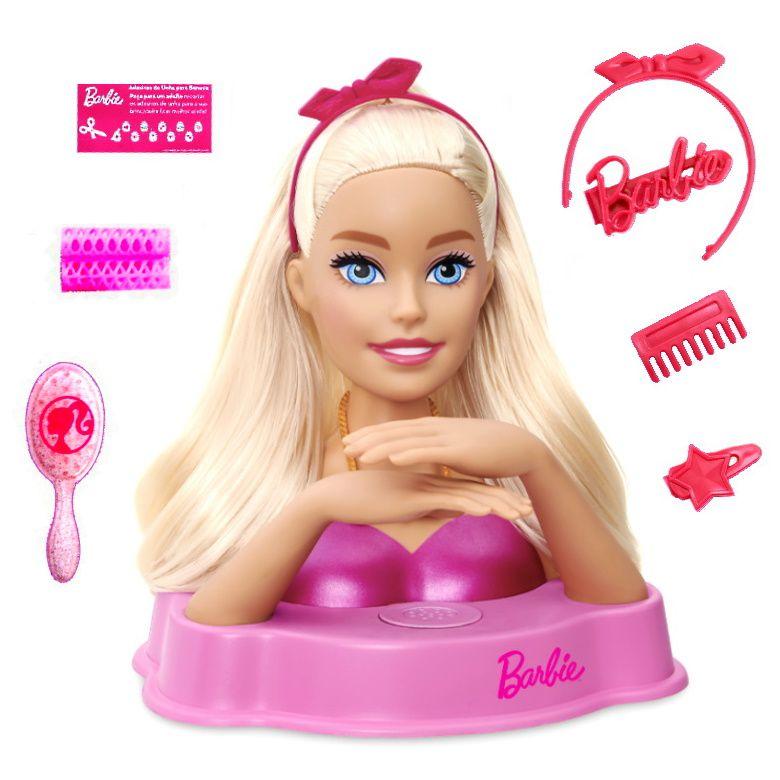 Boneca Barbie busto Styling Head fala 12 frases + Acessórios - Pupee ...