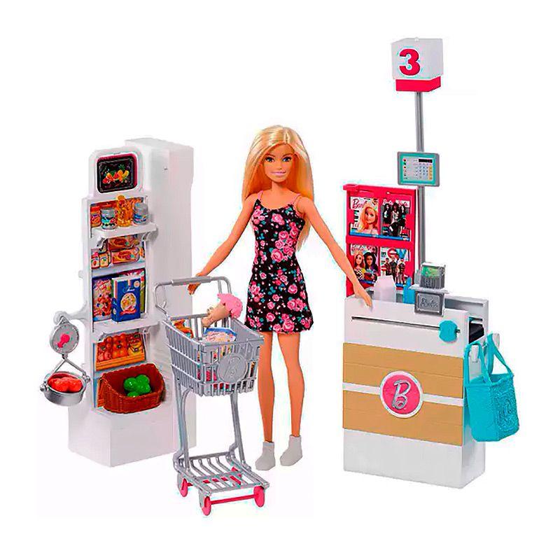 Boneca Barbie com Cenário de Supermercado de Luxo - FRP01 - Mattel ...