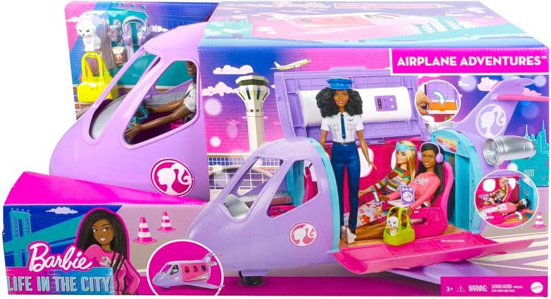 Boneca Barbie e Conjunto Aventuras de Avião Mattel HCD49 - Boneca ...