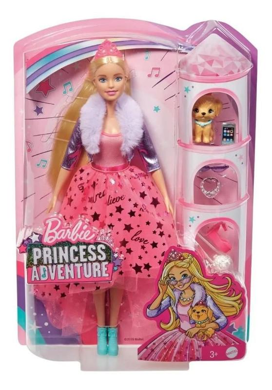 Boneca Barbie Fashion Aventuras de Princesa + Pet Gml75 - Mattel ...