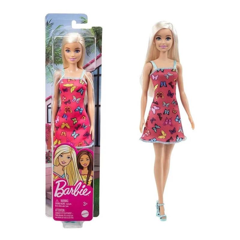 Boneca Barbie Fashion Vestido de Borboletas Rosa HBV05 - Mattel ...