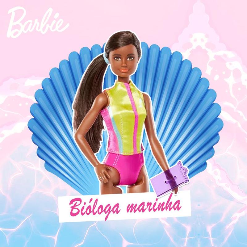 Boneca Barbie Profissões Biologa Marinha Mattel Original - Boneca Negra ...