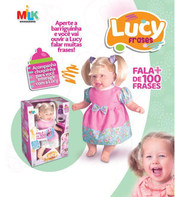 Boneca Bebê Infantil para Criança Que Fala +100 Frases Milk - Milk ...