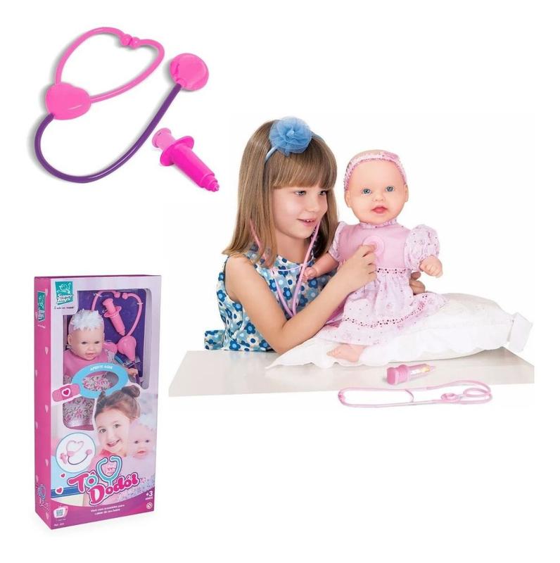 Boneca Bebê Tô Dodói 45cm C/ Acessórios Médicos Fala Frases - Super ...