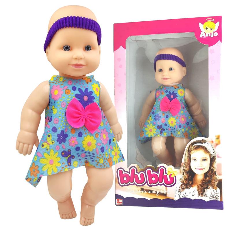 Boneca Blu Blu Bebê Bonequinha Vinil Plástico Roupa Tecido Anjo ...