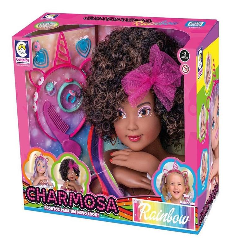 Boneca Charmosa Rainbow Negra Cotiplás - Cotiplas - Bonecas - Magazine ...