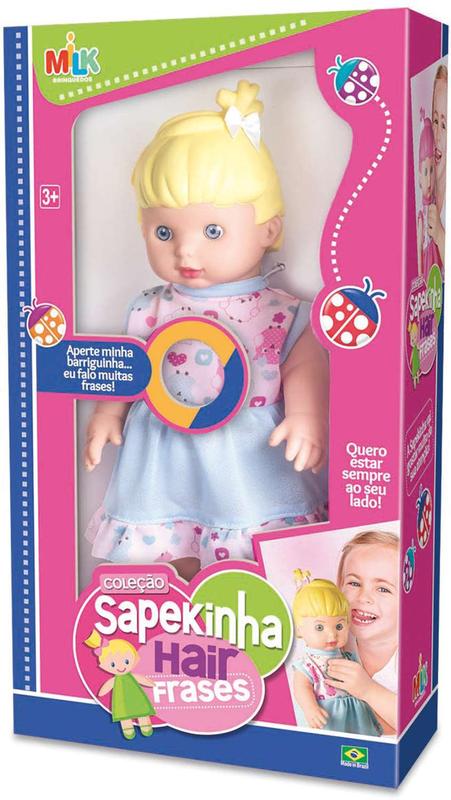 Boneca com mecanismo Sapekinha Hair Frases Loira Milk - Bonecas ...