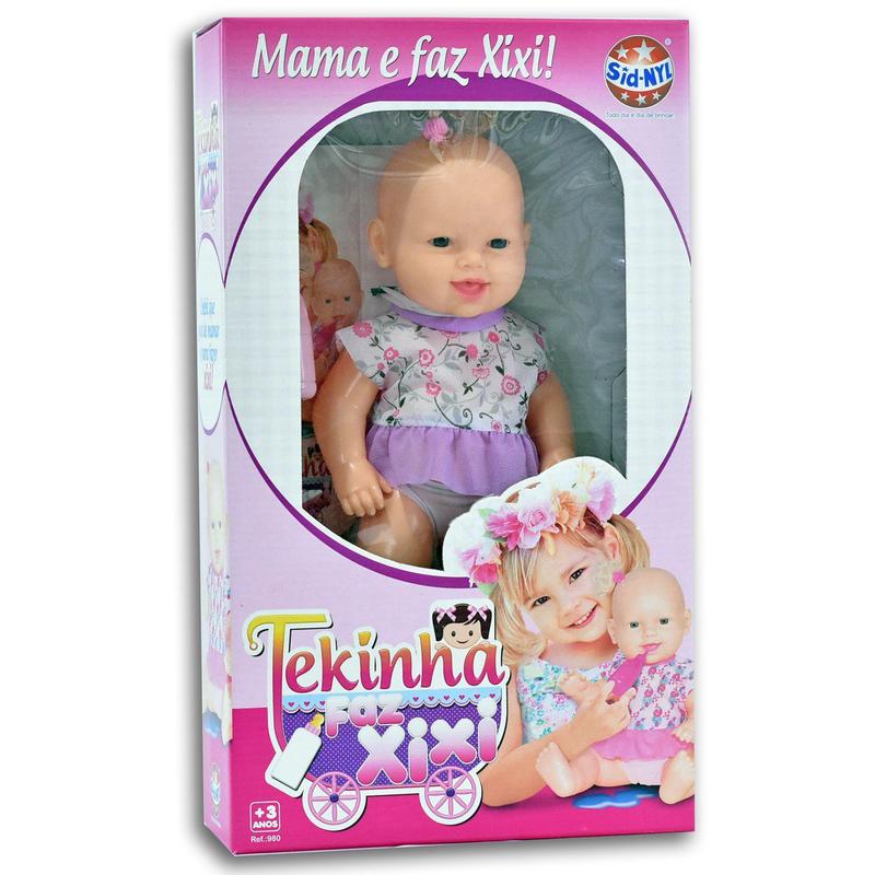 Boneca faz xixi com mamadeira tekinha - sid-nyl - Bonecas - Magazine Luiza