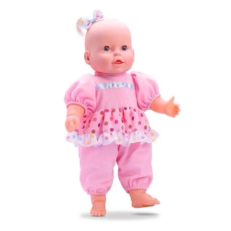 Boneca grande bebê Ana Julia com laço ou chuquinha macia - Bee Toys ...