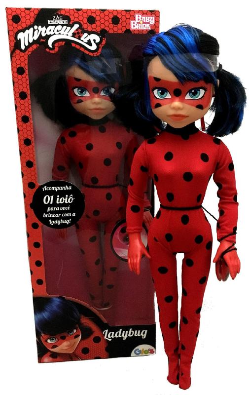 Boneca Grande Miraculous Ladybug C/ Ioiô Original Baby Brink - Bonecas ...