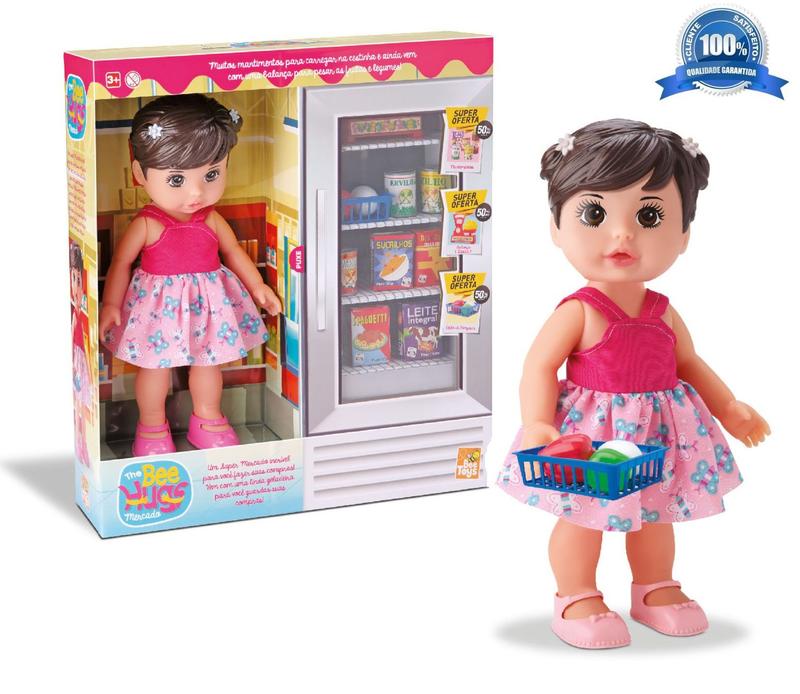 Boneca Infantil Bee Hugs com Mercadinho Produtos e Acessórios Diversão ...