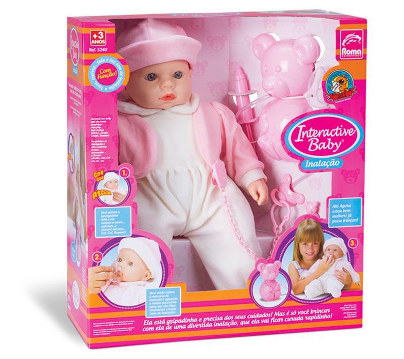 Boneca Interactive Baby Inalação c/ Som Interativa Roma - Bonecas ...