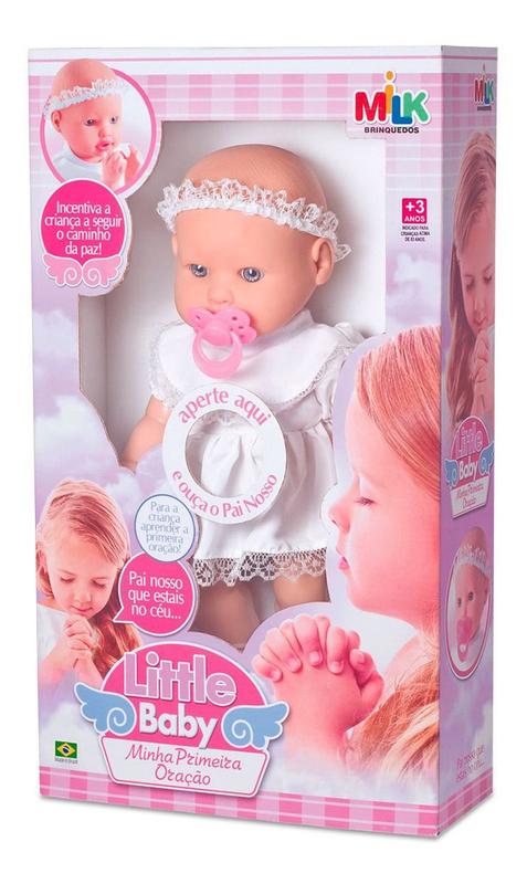 Boneca Little Baby Minha Primeira Oração Reza O Pai Nosso - SHOPBR ...