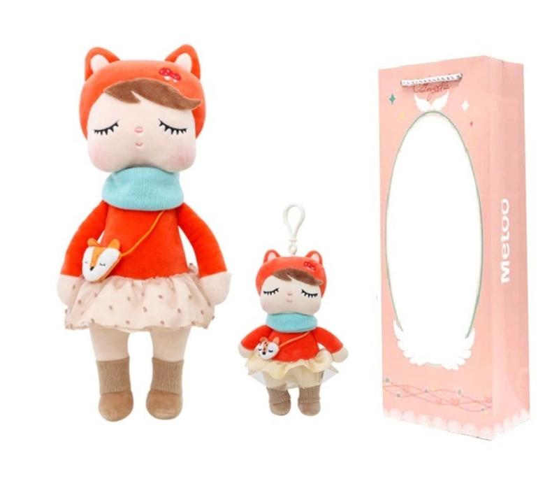 Boneca Metoo Angela Floresta Raposa 33 Cm + Mini 15 Cm + Sacola Metoo ...