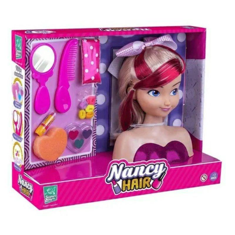 Boneca Nancy Hair Busto Mecha Rosa - Super Toys - Bonecas - Magazine Luiza
