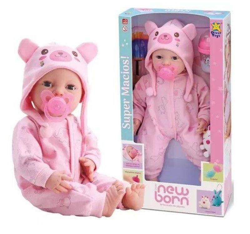 Boneca New Born - Brincando de Pijama - Menina - Divertoys - Bonecas ...