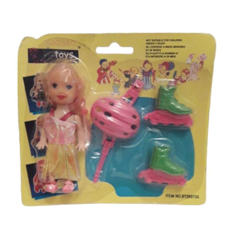 Boneca Patinadora C/ Patins E Capacete Brinquedo P/ Crianças - Allstate ...