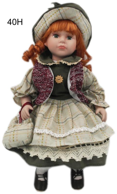 Boneca Porcelana 38cm Sentada Cachos Lindos Coleção Europeia - LITA ...