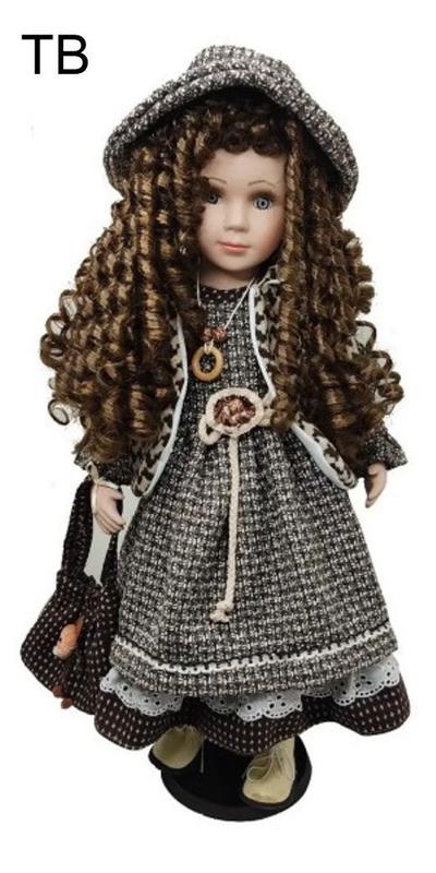 Boneca Porcelana Camponesa Francesa 60cm Cachos Lindos - Su TOYS ...