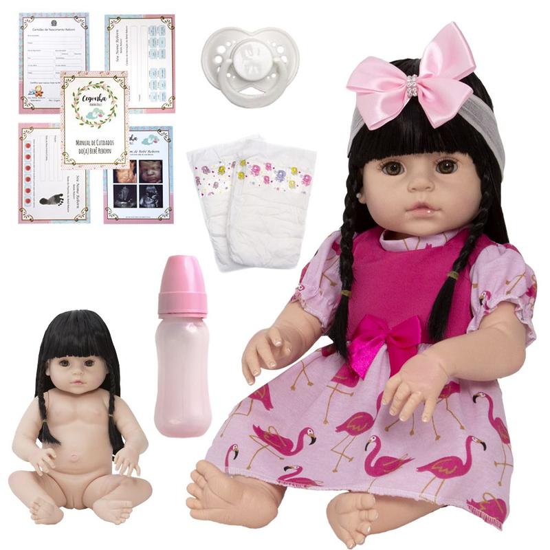 Boneca Reborn Grande Real Morena Baby Alive 13 Acessórios - Cegonha ...