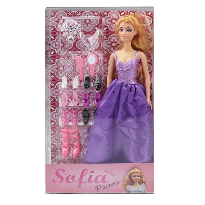 Boneca Sofia Princesa Dimensão 29cm c/ Acessórios e Vários Sapatinhos para a Brincadeira Ficar ...