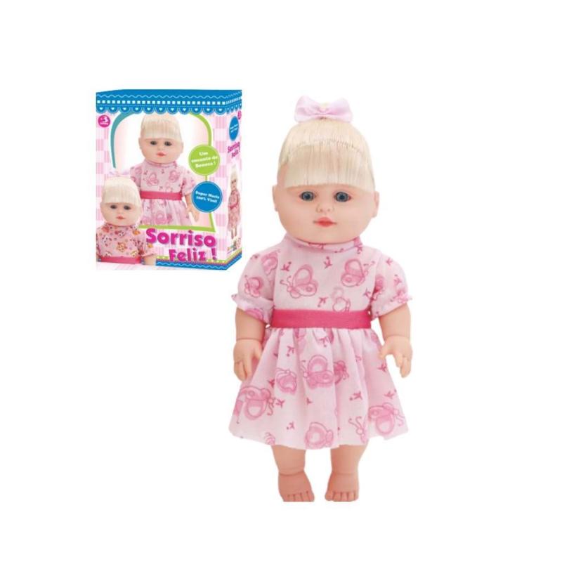 Boneca vinil sorriso feliz com vestido articulada anima toys - Bonecas ...