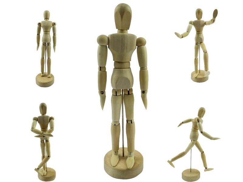 Boneco Articulado Madeira Clara 20cm Para Moda Arte Mangá Manequim ...