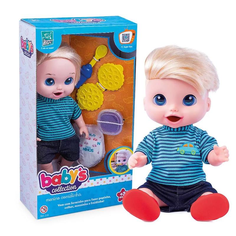 Boneco Babys Collection Comidinha Menino 357 - Super Toys - SUPERTOYS ...