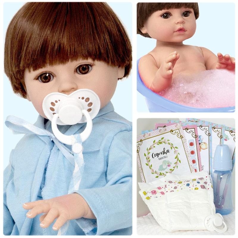 Boneco Bebê Reborn 52cm Corpo de Vinil Siliconado + Itens - Cegonha ...