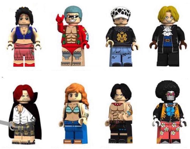 Boneco Blocos De Montar Trafalgar Law Zoro Ace One Piece - Mega Block ...
