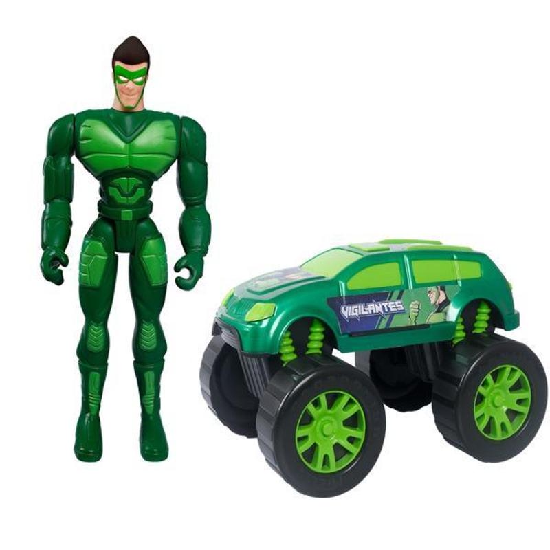 Boneco Com Carro Super Vigilante Verde - Mielle - Unik toys - Bonecos ...