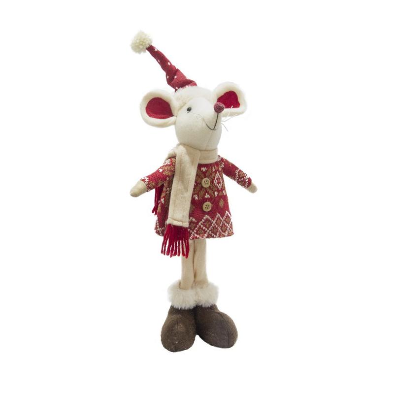 Boneco Decoração de Natal Rata Menina 50 cm Boneco Artesanal Com Roupas ...