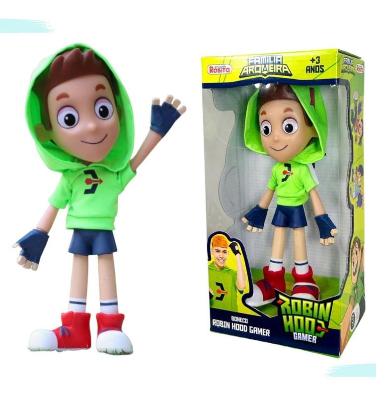 Boneco Em Vinil Robin Hood Gamer 26 Cm Rosita Original Família Arqueira ...