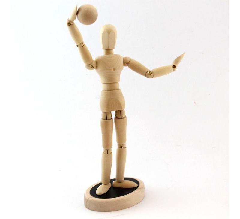 Boneco Manequim Articulado Magnético De Madeira 20cm - Sinoart ...