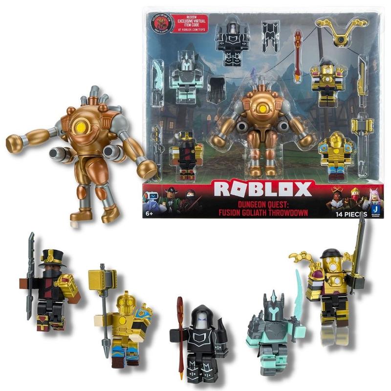 Boneco Roblox Set com 6 Missão Masmorra Goliath + Item Code - Jazwares ...