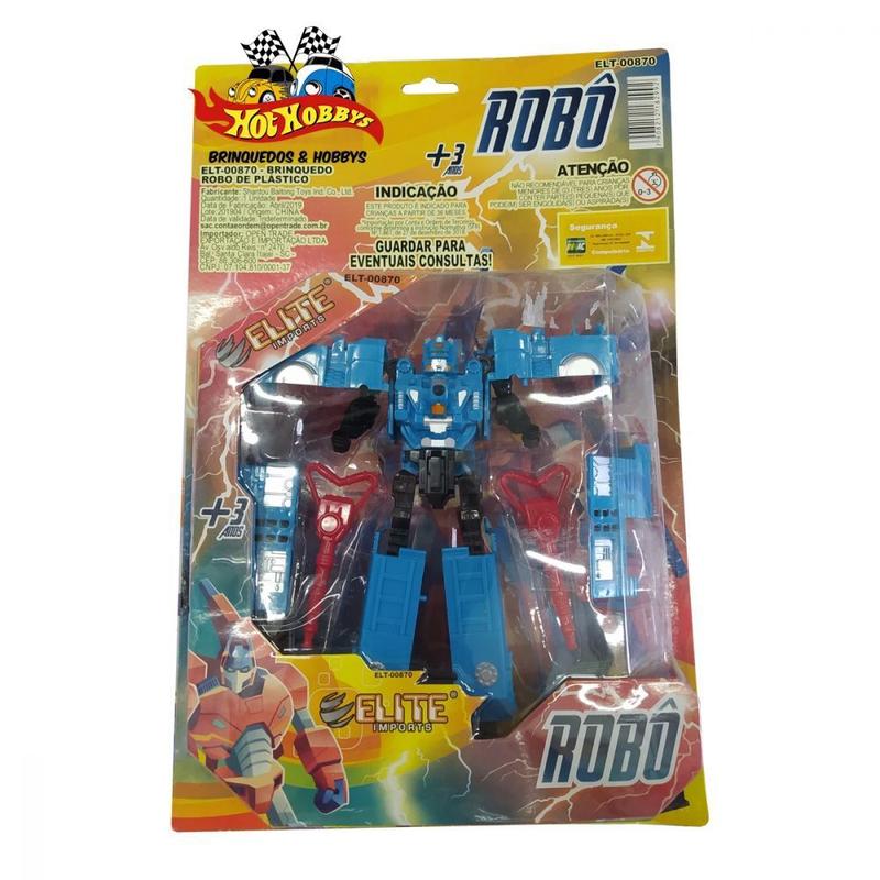 Boneco Robo Transformer Azul com Acessorios - Elite 00870 - Bonecos ...