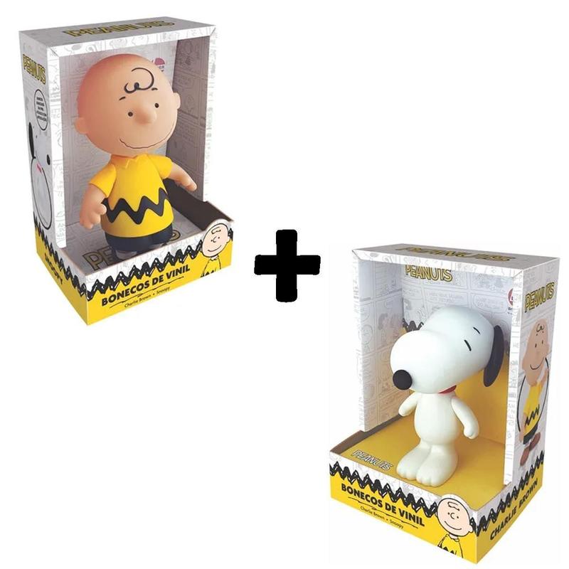 Bonecos De Vinil Charlie Brown + Snoopy Peanuts Lider - Bonecos ...