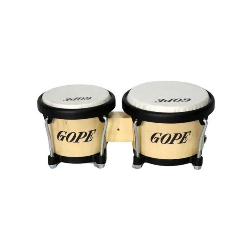 Bongo gope 8 madeira clara aro preto pele sintética 912ps - Bongô ...
