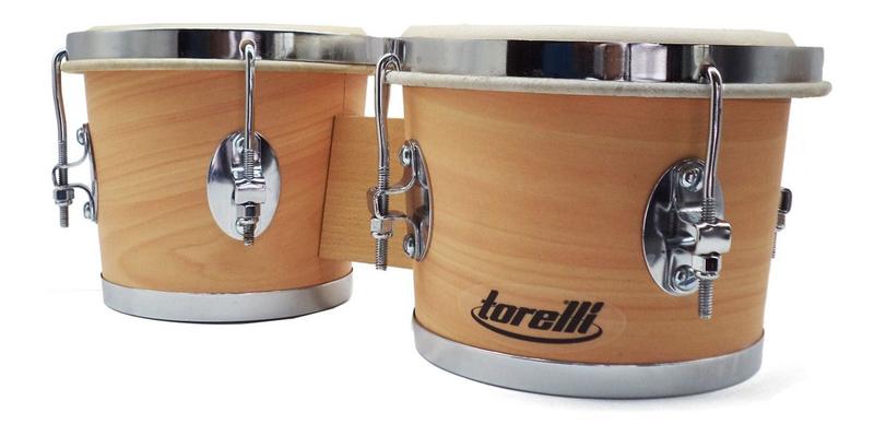 Bongo torelli com pele animal natural de madeira tb010 - Bongô ...
