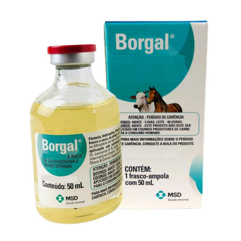 Borgal 50mL MSD bovinos e equinos diarreia mastite pneumonia - Farmácia Pet - Magazine Luiza