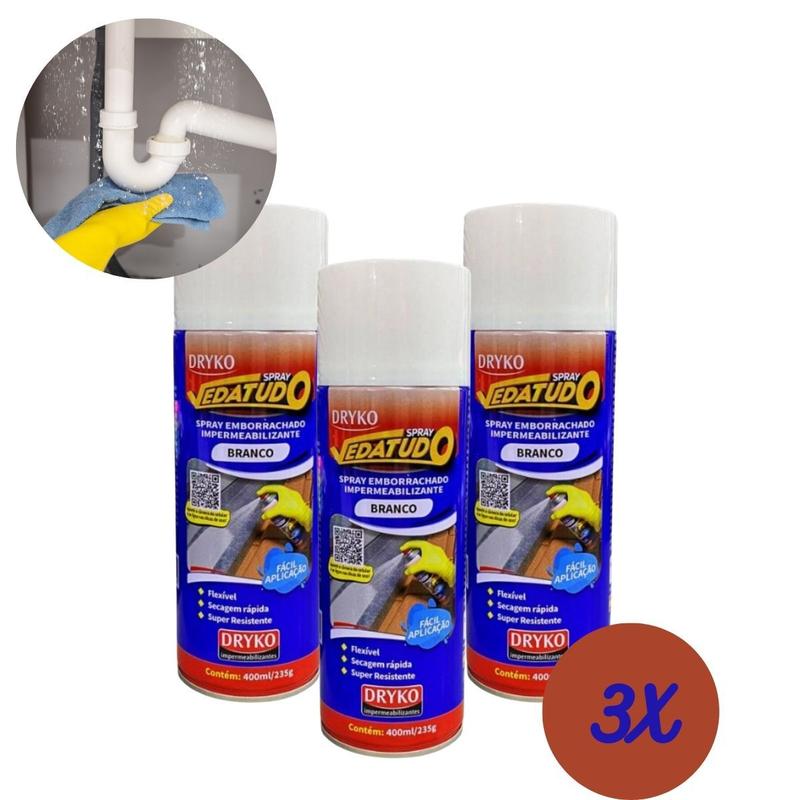 Borracha líquida spray veda tudo impermeabilizante - Branco 3X - Dryco ...