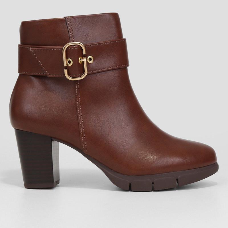 Bota Cano Curto Modare Salto Bloco Fivela Feminina - Bota Feminina ...